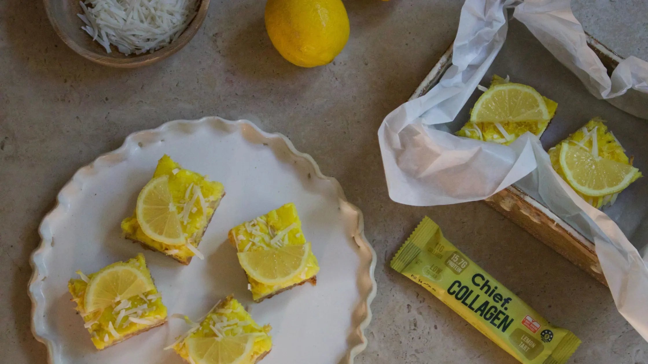Gluten-free Lemon Tart Collagen Slice | Chief Nutrition (USA)