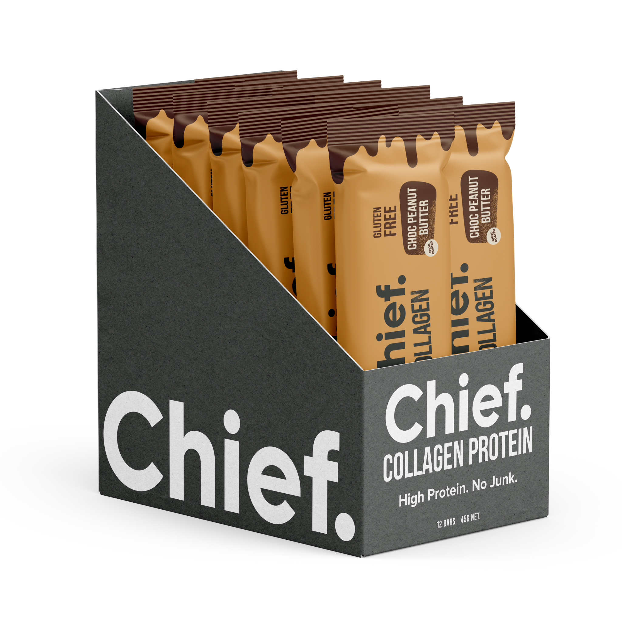 Collagen Protein Bar (12 bars) | Choc Peanut | Chief Nutrition | Chief ...